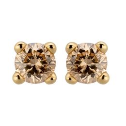 OROLINO Damen Paar Ohrstecker &raquo;585/- Gelbgold 2 Brill. 0,50 t. braun&laquo; gelb
