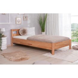 Ticaa Massivholzbett &raquo;Merci&laquo; Doppelbett, aus Buche Massivholz, inkl. Rollrost beige