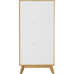andas Schuhschrank &raquo;Pandrup&laquo; mit 3 Klappen, ca. 5 Paar Schuhe pro Klappe, H&ouml;he 125 cm wei&szlig; MDF