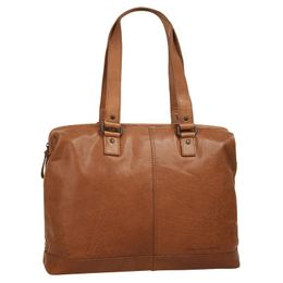 SPIKES & SPARROW Spikes & Sparrow Damen Shopper &raquo;LAPTOP SHOULDERBAG&laquo; echt Leder braun