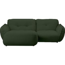 BETYPE Ecksofa &raquo;Be Fluffy&laquo; Softes Sitzgef&uuml;hl, moderne Kedernaht, hochwertiger Bezug gr&uuml;n 100% Polyester