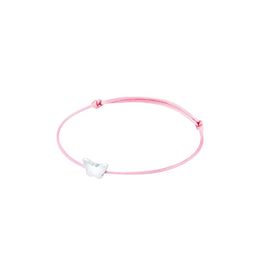 Elli Damen Armband &raquo;Kinder Schmetterling Rosa Nylon Band 925 Sterling Silber&laquo;
