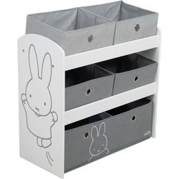 Roba Kinderregal &raquo;miffy , grau&laquo; inklusive 5 Stoffboxen in 2 Gr&ouml;&szlig;en grau MDF