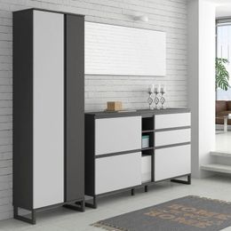 FORTE Garderobenschrank &raquo;Quayle&laquo; Stauraumschrank, H&ouml;he 201,7cm grau Spanplatte