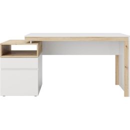 my home Schreibtisch &raquo;Santiago&laquo; Laptoptisch, Home Office wei&szlig; MDF lackiert, Spanplatte mit Melaminbeschichtung;ABS-Kanten;Soft-Close Beschl&auml;ge, Metall