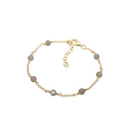 Elli Damen Armband &raquo;Labradorit Edelstein Kugeln Sommer 925er Silber&laquo; gold