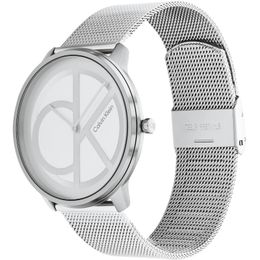 Calvin Klein Herren Quarzuhr &raquo;CK ICONIC 40 mm&laquo; Armbanduhr, Damenuhr, Herrenuhr, Edelstahlarmband, analog silber