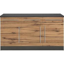 KOCHSTATION Unterschrank &raquo;KS-Samos&laquo; Breite 150 cm braun Holzwerkstoff