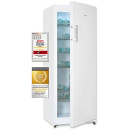 Exquisit Getr&auml;nkek&uuml;hlschrank &raquo;GKS31-V-H-280E weiss&laquo; 163 cm hoch 60 cm breit silber
