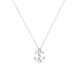 Elli Collierkettchen »Anker Weiß 925 Sterling Silber, mit Kristallen von Swarovski « Weiß 45 Halskette für Damen mit Swarovski Kristallen verleiht...