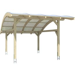 Skan Holz Einzelcarport &raquo;Schwaben&laquo; Leimholz 320 cm Eiche hell 434x630cm braun