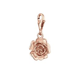 NENALINA Damen Charm-Einh&auml;nger &raquo;Anh&auml;nger Rose Blume Floral Bl&uuml;te 925 Silber&laquo; rosa