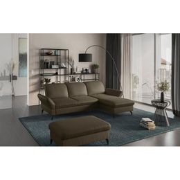Sit & More sit&more Ecksofa &raquo;Leandro L-Form&laquo; Wahlweise mit Bett-, Kopfteil - und Armlehnfunktion, sowie Bettkasten gr&uuml;n 100% Polyester