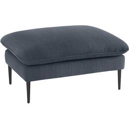W.Schillig Hocker &raquo;enjoy&MORE&laquo; F&uuml;&szlig;e schwarz pulverbeschichtet, Breite 106 cm blau Chenille-Flachgewebe R66 (85% Polyester, 15% Nylon);Longlife Xtra-