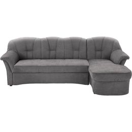 DOMO collection Ecksofa »Papenburg, zeitlose Rückensteppung, elegante Formensprache, L-Form« in großer Farbvielfalt, wahlweise mit Bettfunktion grau