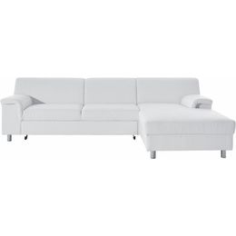 Inosign Ecksofa »Jamie, modern und elegant, Fußhöhe 9cm, L-Form, « wahlweise mit Bettfunktion weiß