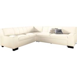 DOMO collection Ecksofa »Norma Top, elegant und modern, flache Armlehnen, L-Form« wahlweise mit Bettfunktion porzellan