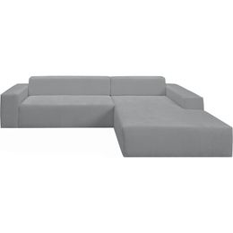 WERK2 Ecksofa &raquo;Zeus-XL, Mega-Sofa mit gro&szlig;er Sitztiefe, Stellma&szlig;e 311cm x 210cm&laquo; Curvy Trend Garnitur mit urbaner Optik, bequem, Big-Sofa, L-Form grau