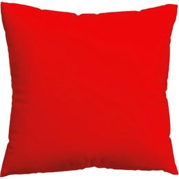 Schlafgut Kissenbezug &raquo;Knitted Jersey aus Bio-Baumwolle mit Elasthan, b&uuml;gelfrei,&laquo; besonders fein gestrickt, Kissenh&uuml;lle mit farbigem Rei&szlig;verschluss rot Jersey, 