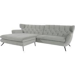 3C Candy Ecksofa &raquo;Beatrice Designsofa in moderner Retrooptik, bequem und extravagant&laquo; mit R&uuml;ckensteppung im Rautenmuster, Ohrenbacken Optik, L-Form 