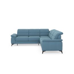 Sit & More sit&more Ecksofa &raquo;Sinatra L-Form&laquo; optinal mit Kopfteilverstellung und Armteilfunktion, Metallf&uuml;&szlig;e blau 90% Polyester, 10% Polyamid