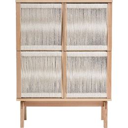 WOODMAN Highboard &raquo;Lidia&laquo; Stauraumschrank, T&uuml;renfronten aus geflochtenem Hanfseil, Breite 90 cm braun