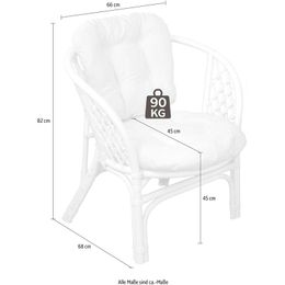 Home Affaire Rattanstuhl &raquo;Rattansessel&laquo; (Set) 2 Stk. wei&szlig; Hell und freundlich pr&auml;sentiert sich der &raquo;Rattansessel&laquo; von Home Affaire im 2er-Set. Dank 