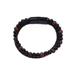 Firetti Herren Lederarmband &raquo;Schmuck Geschenk Armschmuck Edelsteinarmband Onyx&laquo; Made in Germany - mit Onyx, Jaspis rot