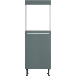 KOCHSTATION Backofen/K&uuml;hlumbauschrank &raquo;KS-Bern2&laquo; Breite 60 cm, H&ouml;he 176,6 cm, 1 T&uuml;r f&uuml;r integrierten K&uuml;hlschrank gr&uuml;n Spanplatte