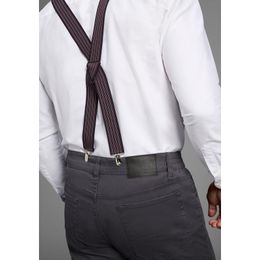 MAN'S WORLD Man's World Herren Hosentr&auml;ger in bequemer Breite & extra L&auml;nge bis 130cm - NEW - im Streifendesign rot