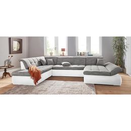 DOMO collection Wohnlandschaft &raquo;PB Moric wahlweise mit Bettfunktion und Armteilverstellung U-Form&laquo; XXL-Format B/T/H: 353/216/80 cm, feine Steppung, 