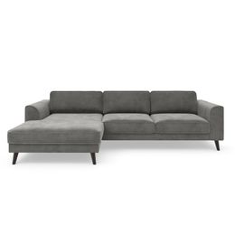 Trendmanufaktur Ecksofa &raquo;Lumber Jack, elegantes Designsofa, zeitlos modern, hoher Sitzkomfort&laquo; wahlweise mit Bettfunktion u. Bettkasten, L-Form grau 