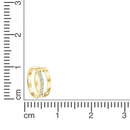 Vivance Damen Paar Creolen &raquo;925-Sterling Silber vergoldet Zirkonia&laquo; gelb