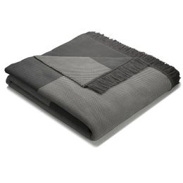 Biederlack Sofaschoner &raquo;Cotton Cover Salt & Pepper&laquo; mit Fransen grau Baumwolle, Polyacryl, Polyester