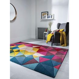 FLAIR RUGS Wollteppich &raquo;Falmouth, 100% Wolle&laquo; rechteckig 10 mm H&ouml;he aus Naturfaser, bunt, Teppich, Wohnzimmer, Schlafzimmer, Esszimmer bunt Wolle