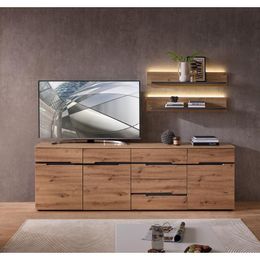 Innostyle TV-Board &raquo;TV-Board Memphis, 230x76x44cm (B/H/T)&laquo; 1 Stk. tlg. 3 t&uuml;rige, 4 Schubladen, 5 B&ouml;den braun Holzwerkstoff, MDF