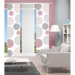 Vision S Schiebegardine &raquo;3ER SET BORDEN&laquo; Paneelwagen 3 Stk. tlg. HxB: 260x60, Schiebevorhang 3er Set Digitaldruck rosa Polyester
