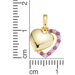 Firetti Damen Kettenanh&auml;nger &raquo;Schmuck Geschenk Gold 333 Halsschmuck Anh&auml;nger f&uuml;r Halskette Herz&laquo; () mit Rubin, Zirkonia (synth.) rosa