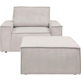 Home Affaire Sessel &raquo;SHERWOOD&laquo; Loveseat und Hocker im Set, passend zur Polster-Serie SHERWOOD beige 100% Polyester