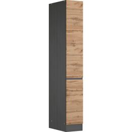 KOCHSTATION Apothekerschrank &raquo;KS-Riesa&laquo; Breite 30 cm, MDF-Fronten braun Holzwerkstoff