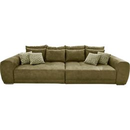Jockenh&ouml;fer &raquo;Moldau XXL, B: 306 cm&laquo; Mega-Sofa, mit Federkern & 4 Zierkissen gr&uuml;n Feinstruktur (100% Polyester) in Sitz, R&uuml;cken- und Zierkissen;Luxus-Microfaser 