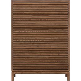 Andas Highboard &raquo;Tanner Highboard aus Eschenholz mit f&uuml;nf Schubladen&laquo; 1 Stk. tlg. braun Massivholz