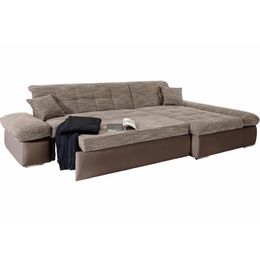 DOMO collection Ecksofa &raquo;Moric, L-Form, XXL-Sofa - Breite 300cm, viel Platz, auch in Cord&laquo; wahlweise mit Bettfunktion und Armteilverstellung, beige-