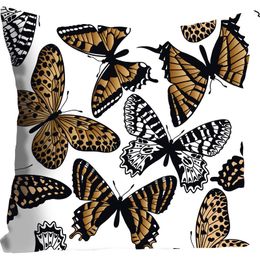 queence Dekokissen &raquo;Butterfly&laquo; mit braunen Schmetterlingen braun Polyester