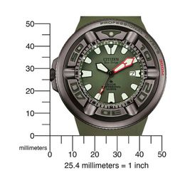 Citizen Herren Taucheruhr &raquo;Promaster Professional Diver 300&laquo; Armbanduhr, Herrenuhr, Solar, bis 30 bar wasserdicht, Datum gr&uuml;n
