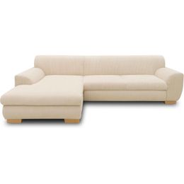 Home Affaire Ecksofa »Nika zeitlos und elegant, L-Form« wahlweise mit Bettfunktion, auch in Cord creme