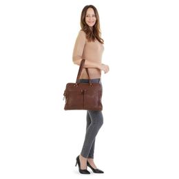 Betty Barclay Damen Aktentasche echt Leder braun