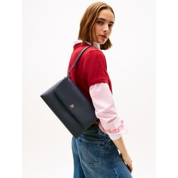 Tommy Hilfiger Damen Schultertasche &raquo;TH MODERN ESS SHOULDER BAG&laquo;, Damen Minibag, Tragetasche mit goldfarbenen Details blau