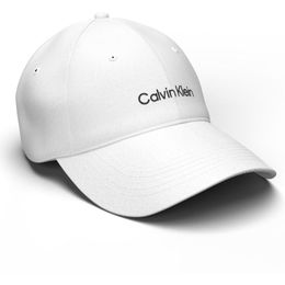 Calvin Klein Herren Baseball Cap &raquo;LOGO EMBROIDERY BASEBALL CAP&laquo; Mit festem Schirm wei&szlig;