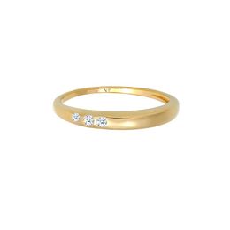 Elli DIAMONDS Verlobungsring »Verlobung Trio Diamant (0.06 ct.) 585 Gelbgold« Gold 54 mm Verlobungsring für Damen mit echtem Diamanten in...
